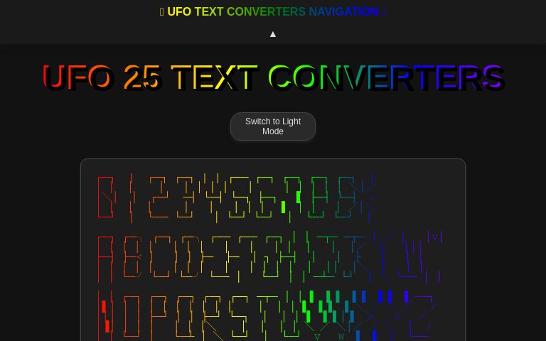 UFO 25 TEXT CONVERTERS ― Perchance Generator