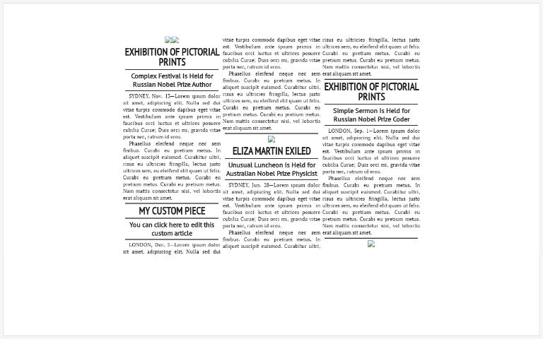 Newspaper Multi-Column Template ― Perchance Generator