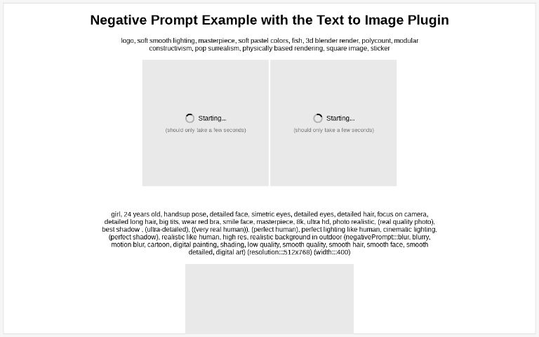 Negative Prompt Example with the Text to Image Plugin