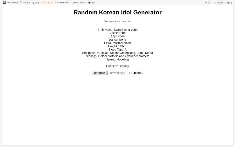 Random Korean Idol Generator