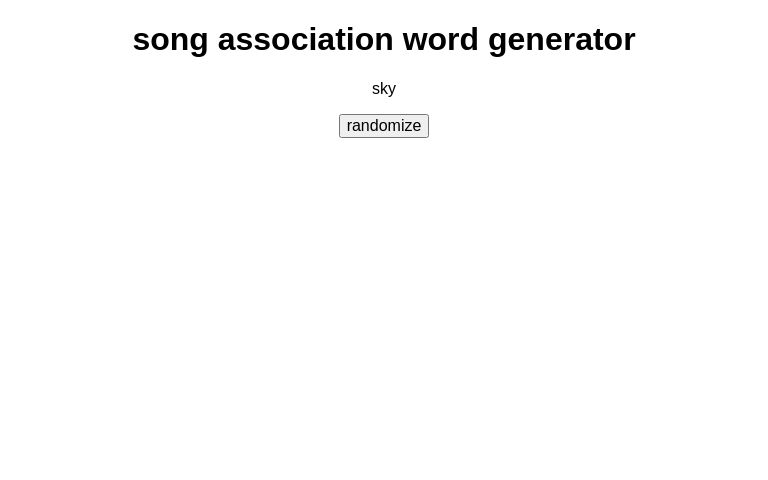 song association word generator