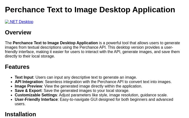 Perchance Text to Image Desktop Application ― Perchance Generator
