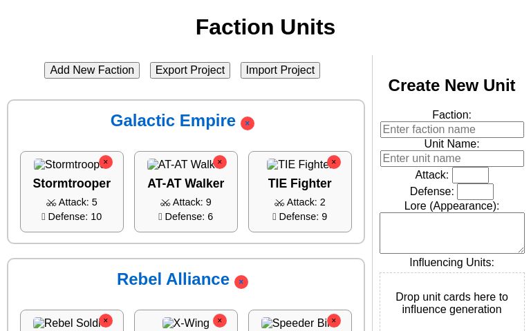 Faction Units ― Perchance Generator