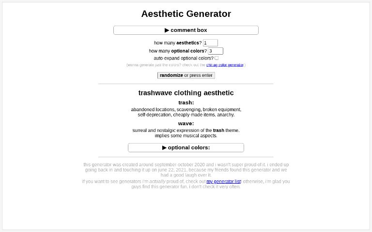 Clothing Aesthetic Generator