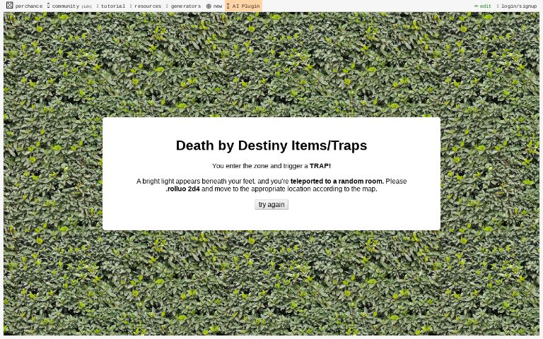Death by Destiny Items/Traps ― Perchance Generator