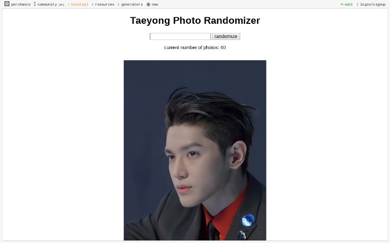 Taeyong Photo Randomizer ― Perchance Generator