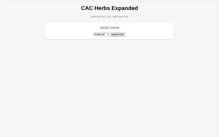 CAC Herbs Expanded ― Perchance Generator