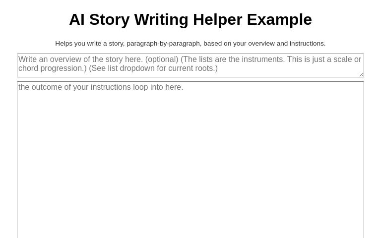 AI Story Writing Helper Example ― Perchance Generator