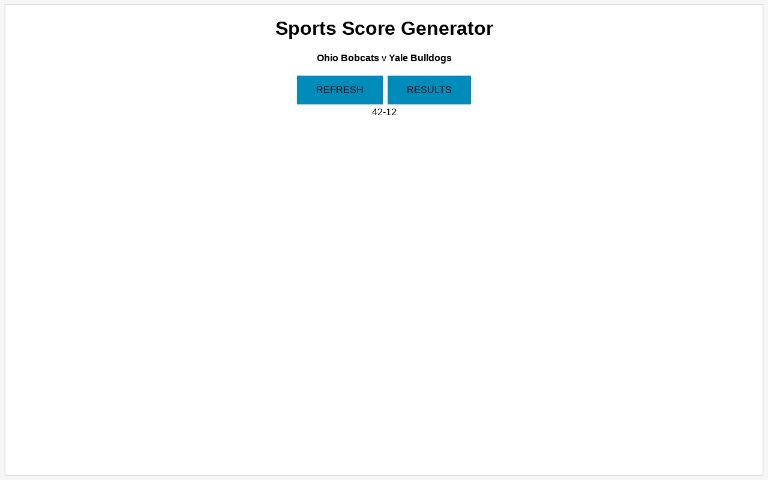 Sports Score Generator