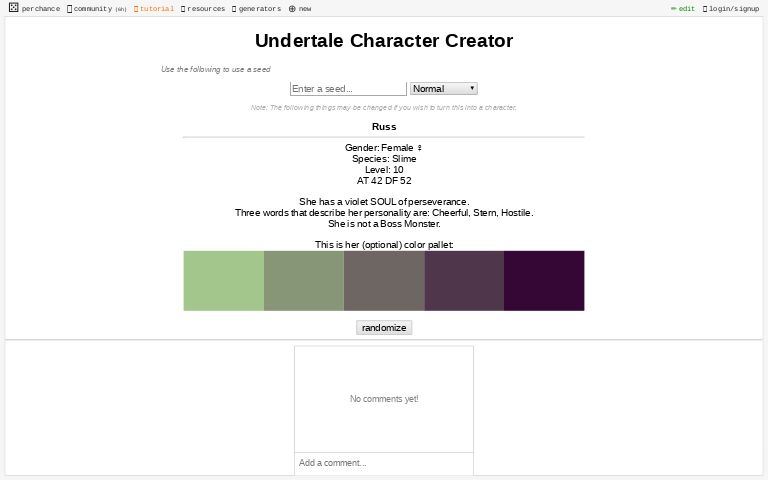 Undertale Character Creator ― Perchance Generator