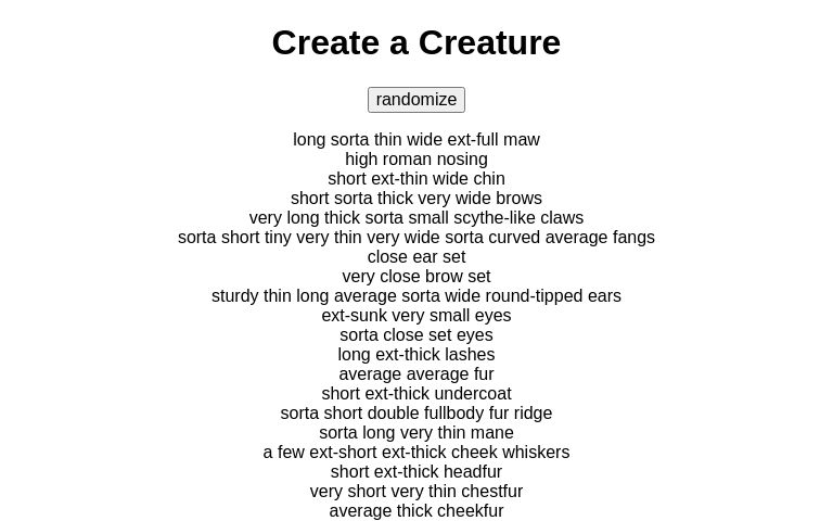 Create a Creature ― Perchance Generator