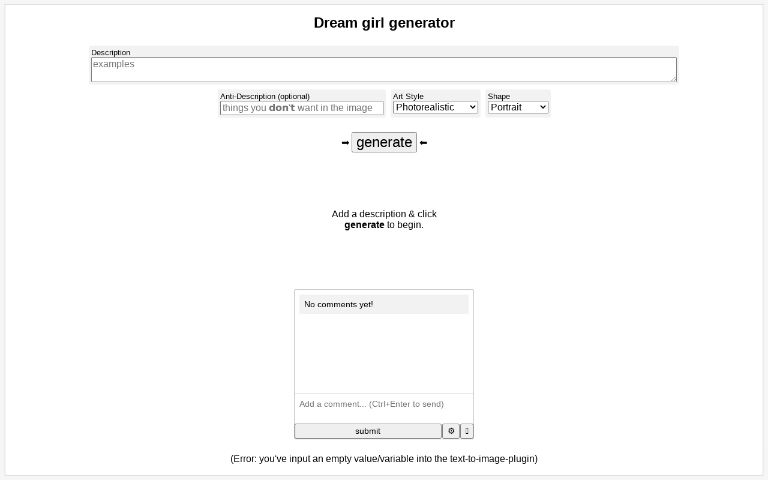 Dream girl generator