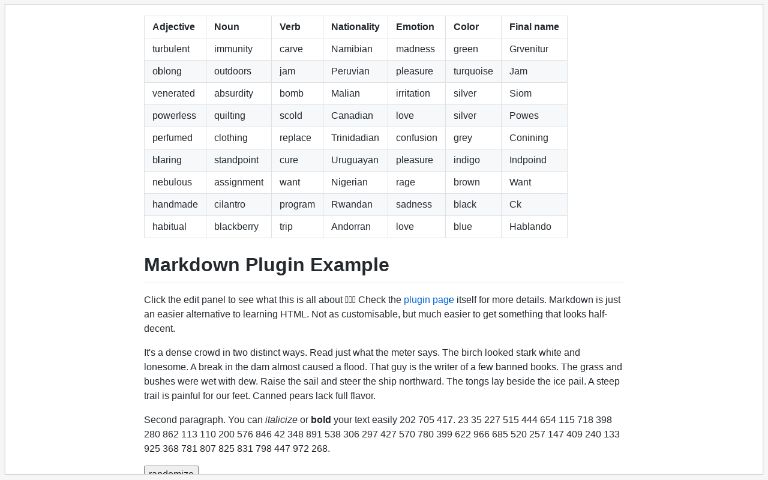 Markdown Plugin Example