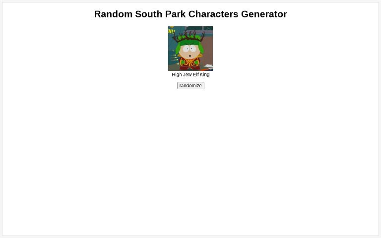 Random South Park Characters Generator