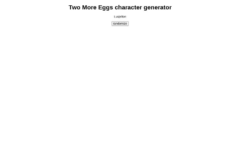 Two More Eggs character generator