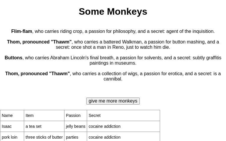 Some Monkeys ― Perchance Generator