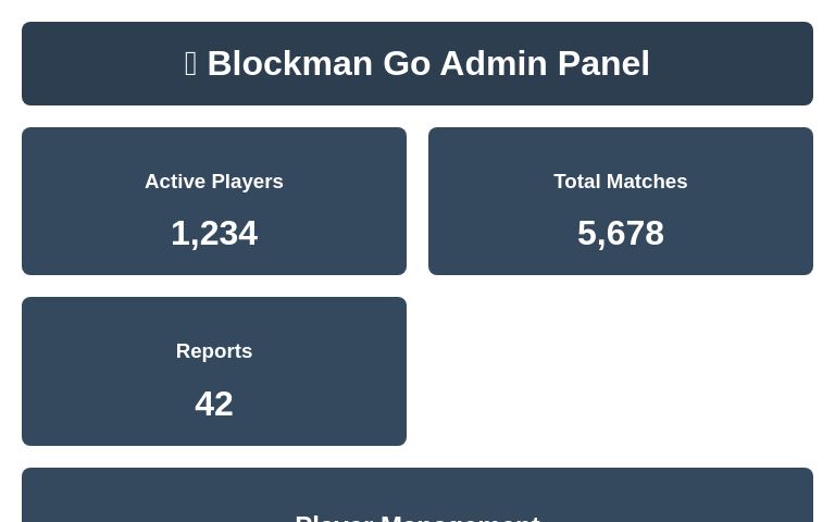 🎮 Blockman Go Admin Panel ― Perchance Generator