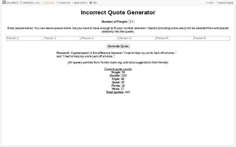 Incorrect Quote Generator