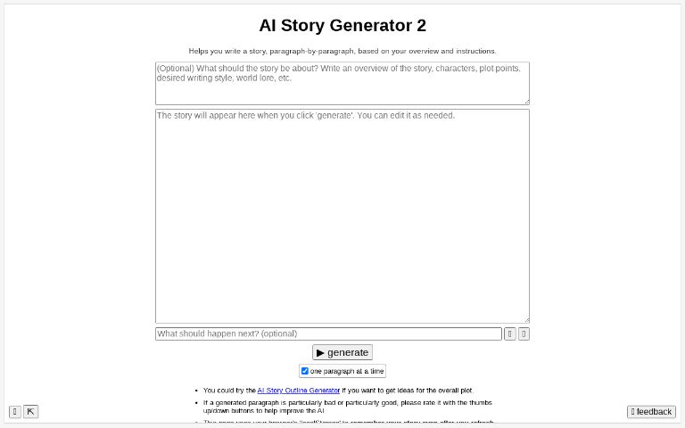 AI Story Generator (free, unlimited, no sign-up)