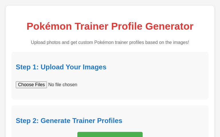 Pokémon Trainer Profile Generator