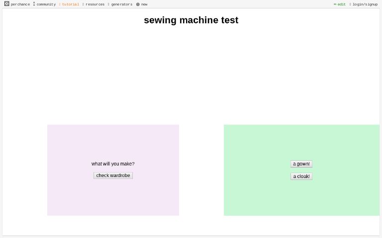 sewing machine test ― Perchance Generator