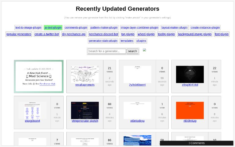 Recently Updated Generators