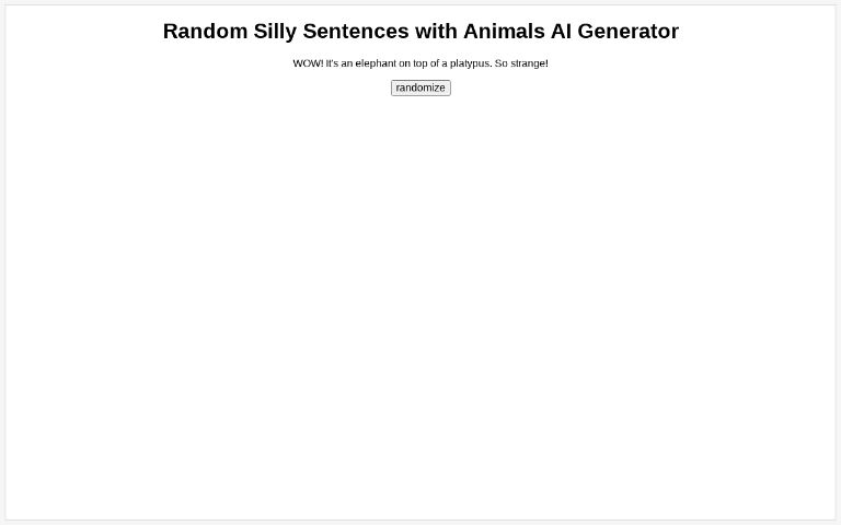 Random Silly Sentences with Animals AI Generator