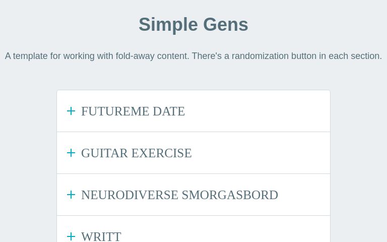 Simple Gens ― Perchance Generator