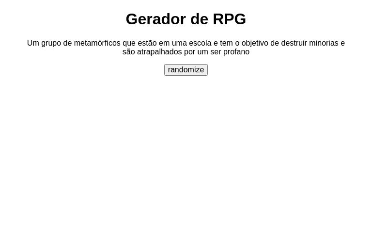 Gerador de RPG ― Perchance Generator
