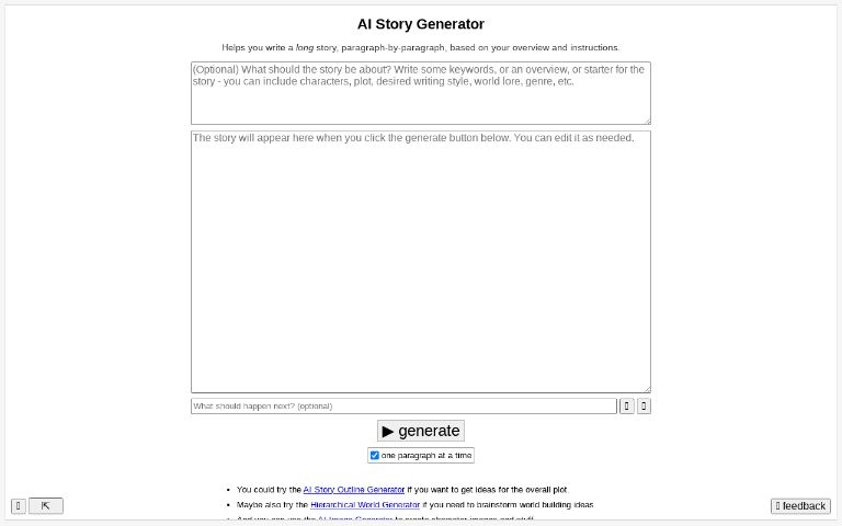 AI Story Generator (free, unlimited, no sign-up)