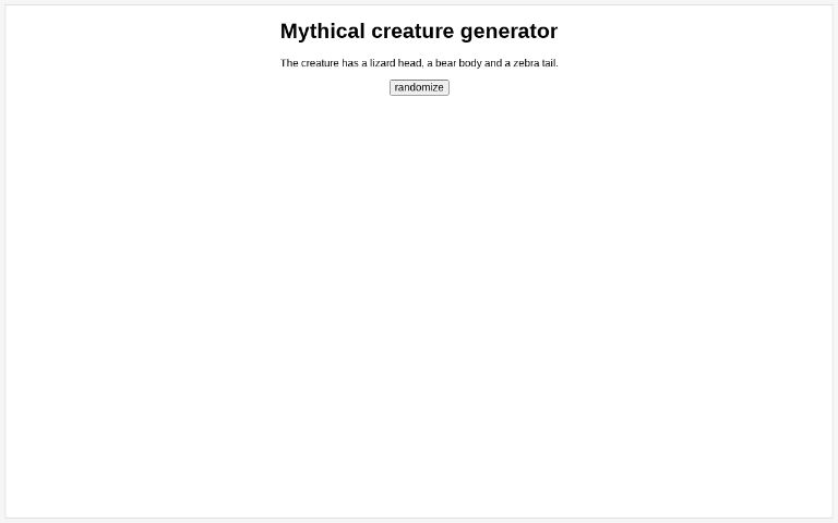 Mythical creature generator