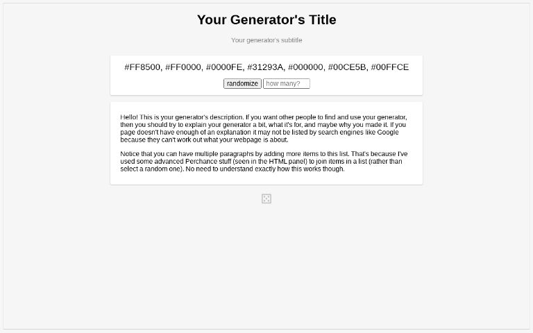 Basic Template ― Perchance Generator