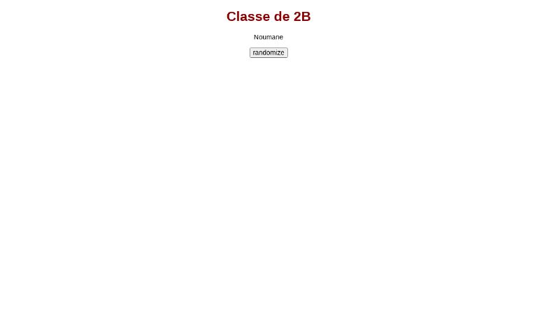 Classe de 2B ― Perchance Generator