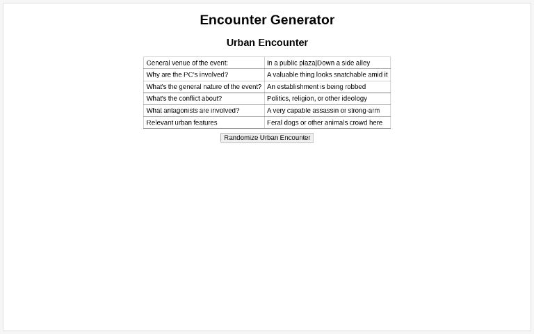 Encounter Generator