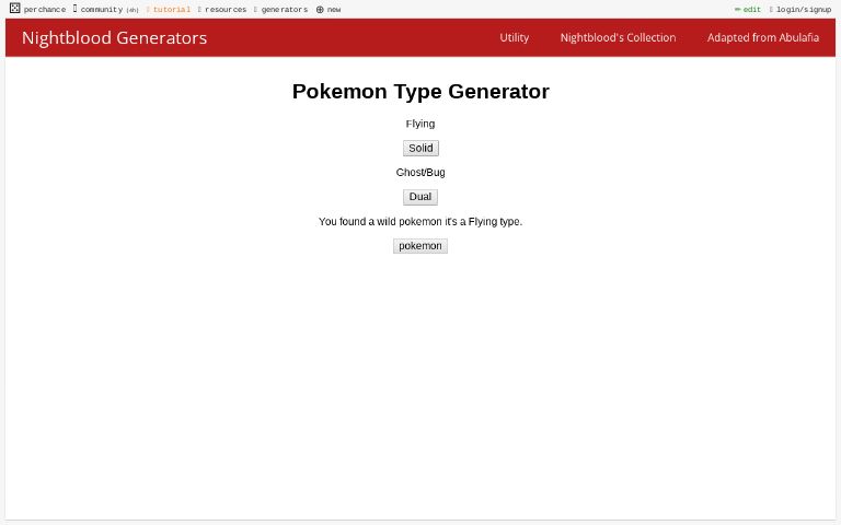 Pokemon Type Generator
