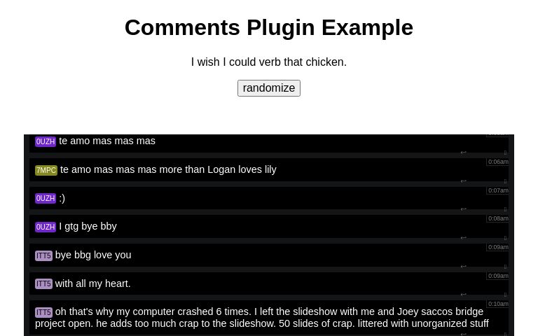 Comments Plugin Example