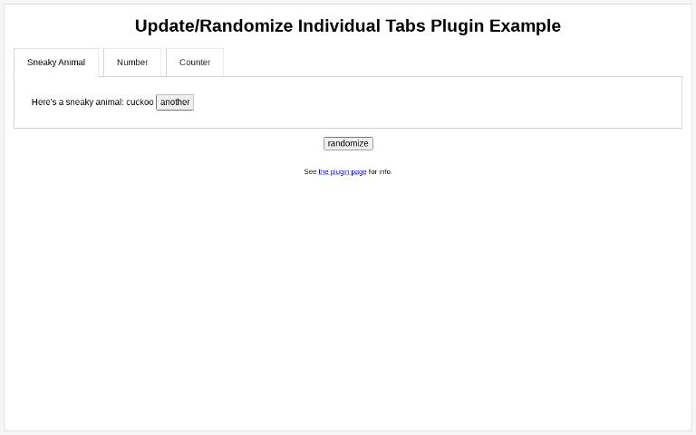 Update/Randomize Individual Tabs Plugin Example