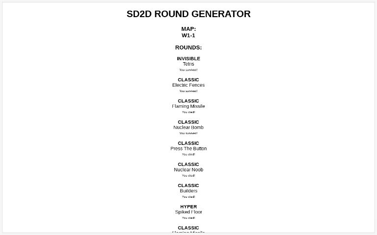 SD2D ROUND GENERATOR