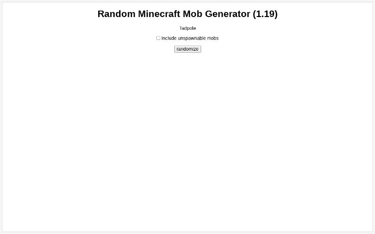 Random Minecraft Mob Generator (1.21)