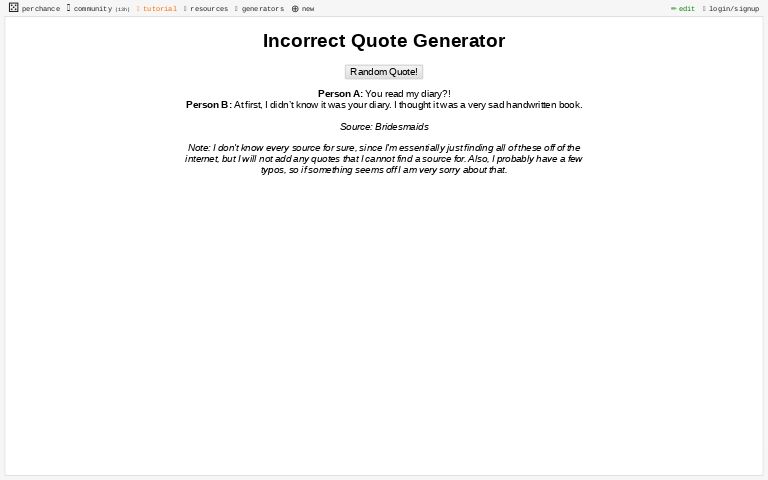 Incorrect Quote Generator
