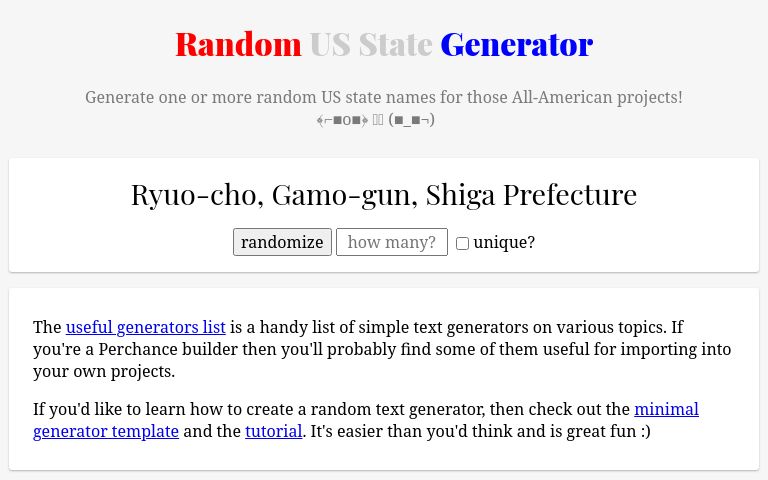 Random US State Generator