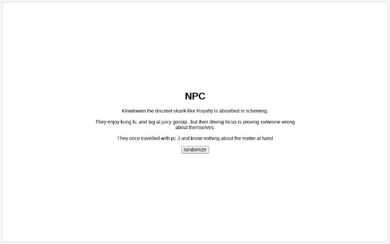 NPC ― Perchance Generator