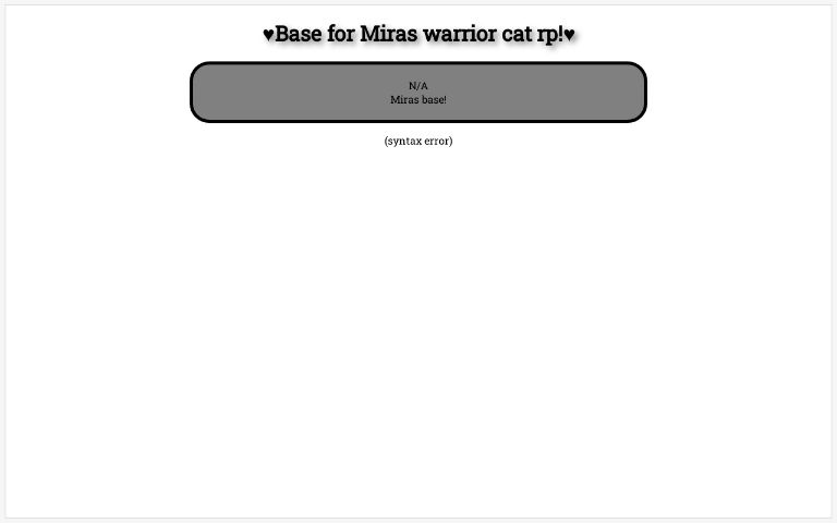 ♥Base for Miras warrior cat rp!♥ ― Perchance Generator