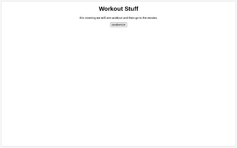 Workout Stuff ― Perchance Generator