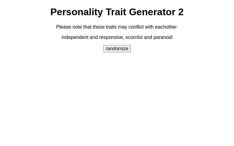 Personality Trait Generator 2