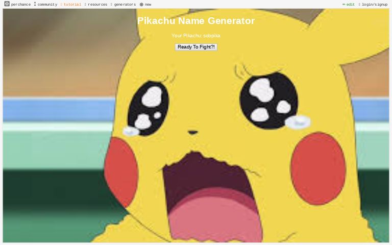 Pikachu Name Generator
