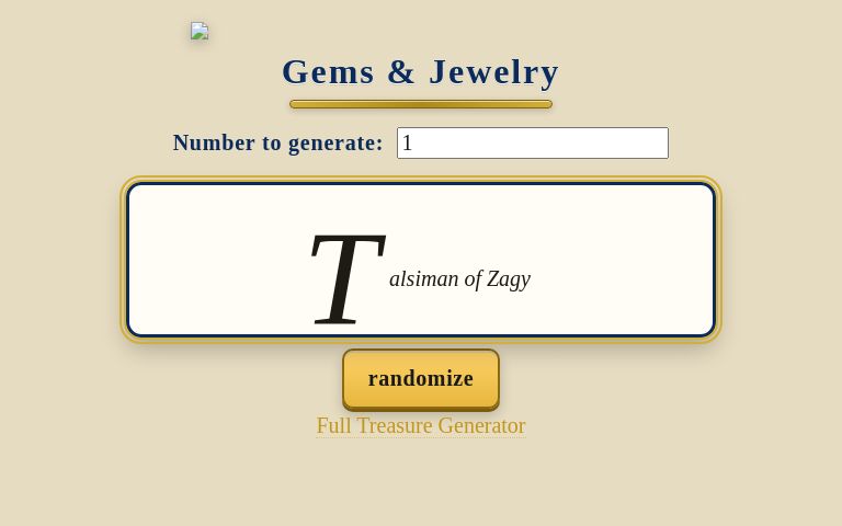 Gems & Jewelry ― Perchance Generator