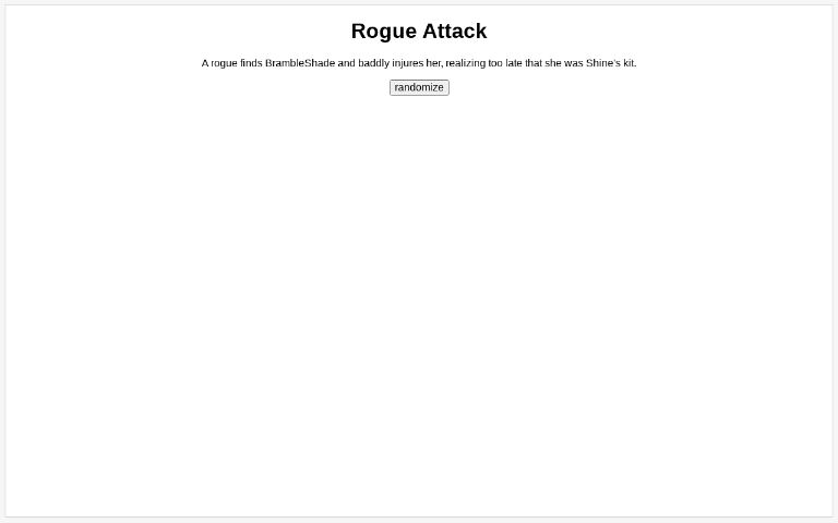 Rogue Attack ― Perchance Generator