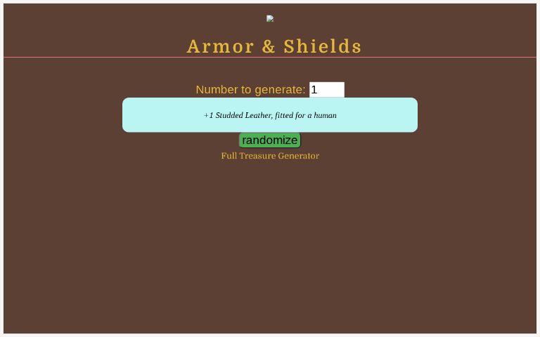 Armor & Shields ― Perchance Generator