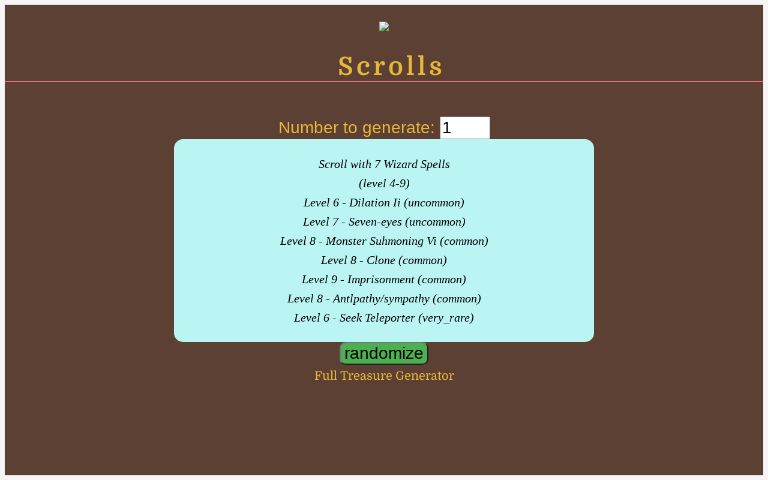 Scrolls ― Perchance Generator